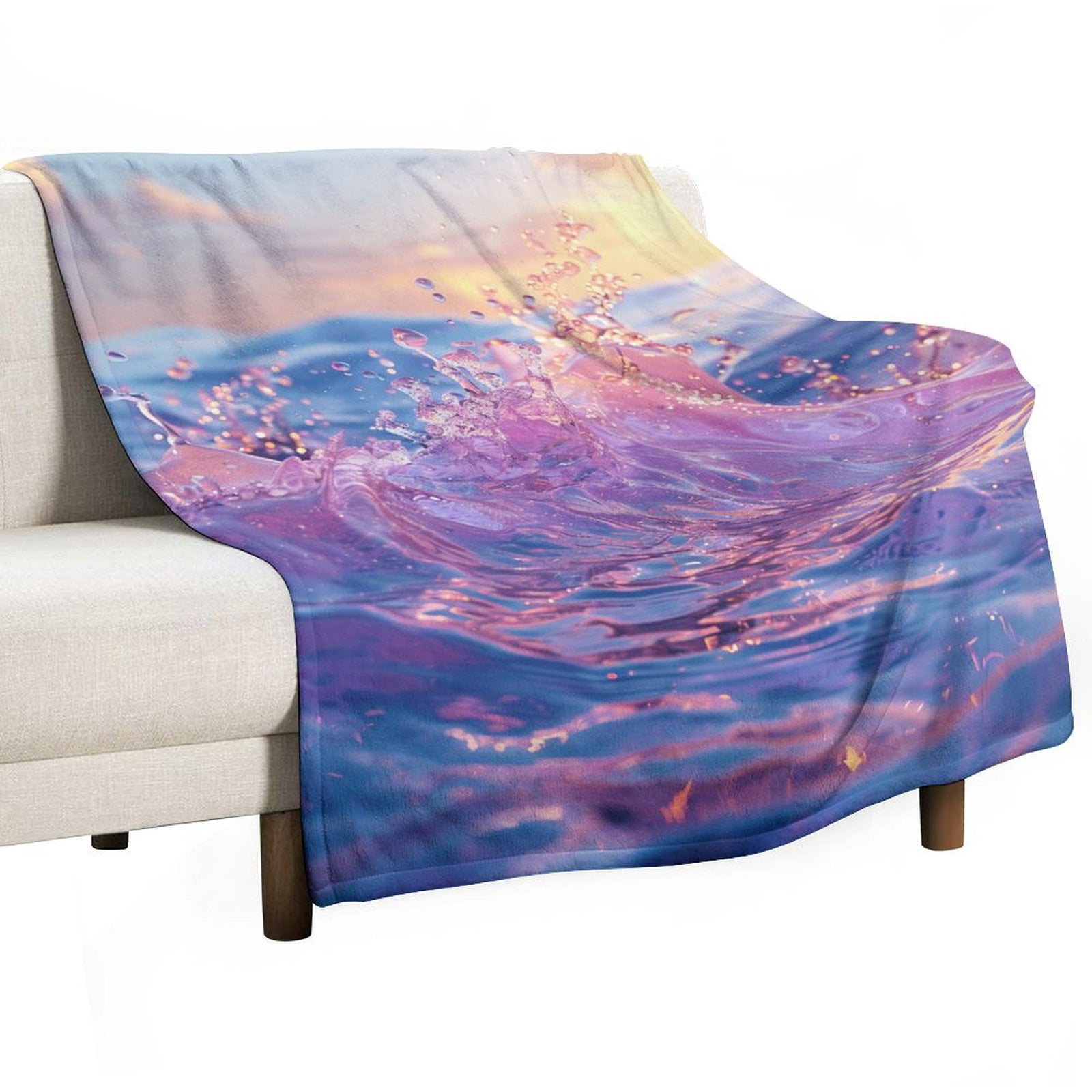 Water Splash Ripple Print Blanket Warm Throw Blanket Soft Flannel ...