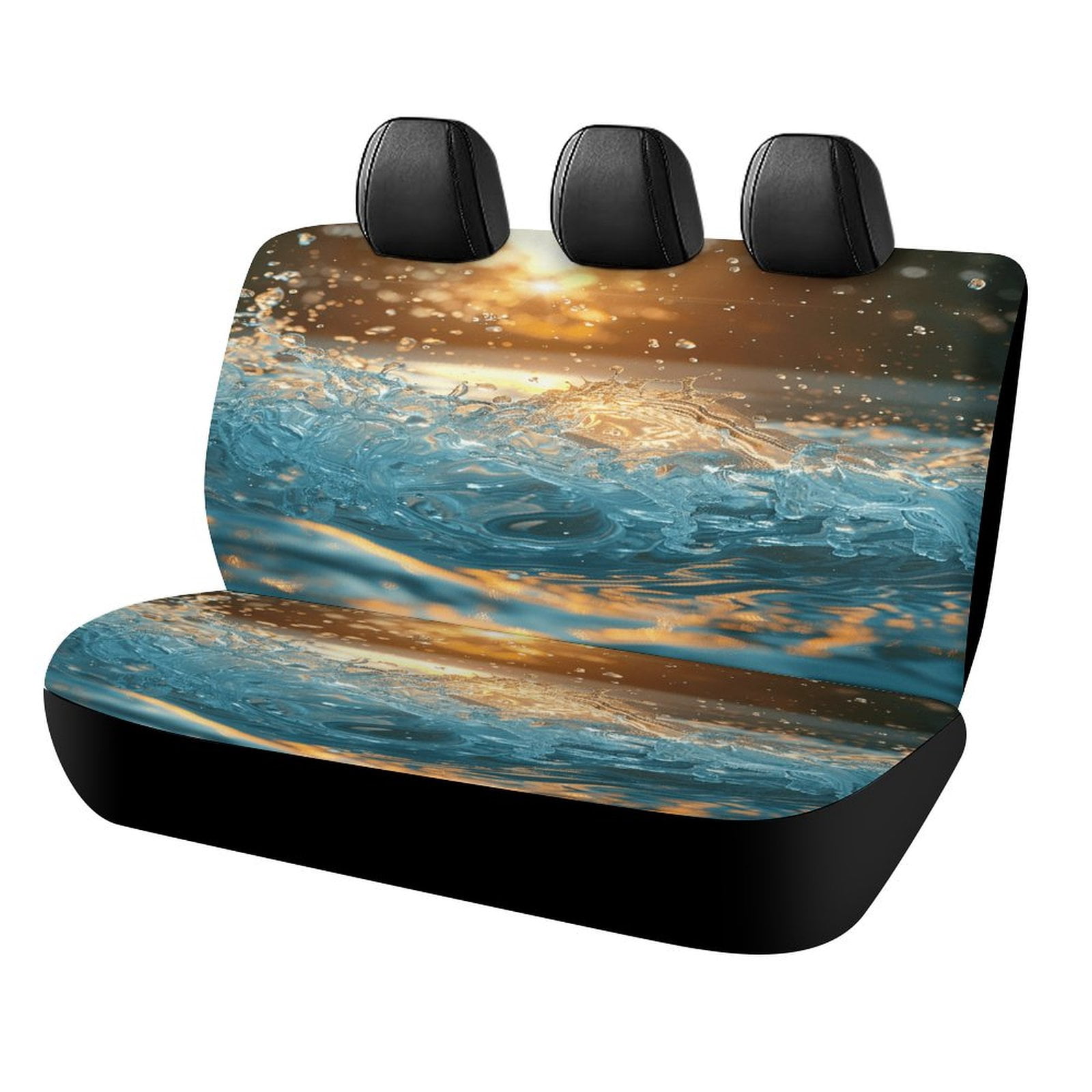Water Splash Ripple Rear Seat Covers, Car Backseat Protector, Universal ...