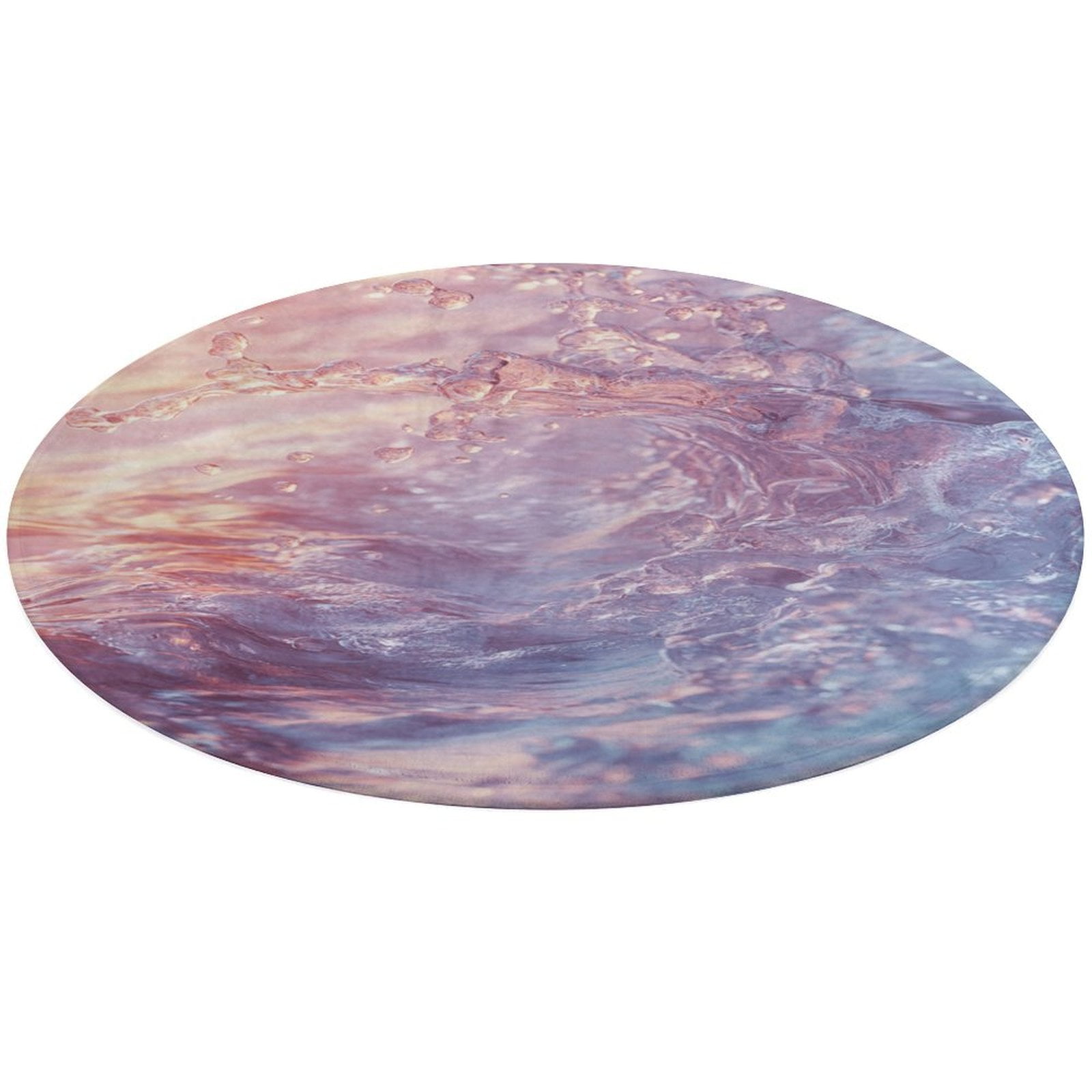 Water Splash Ripple Round Rugs -Washable Non-Slip Small Round Area Rug ...