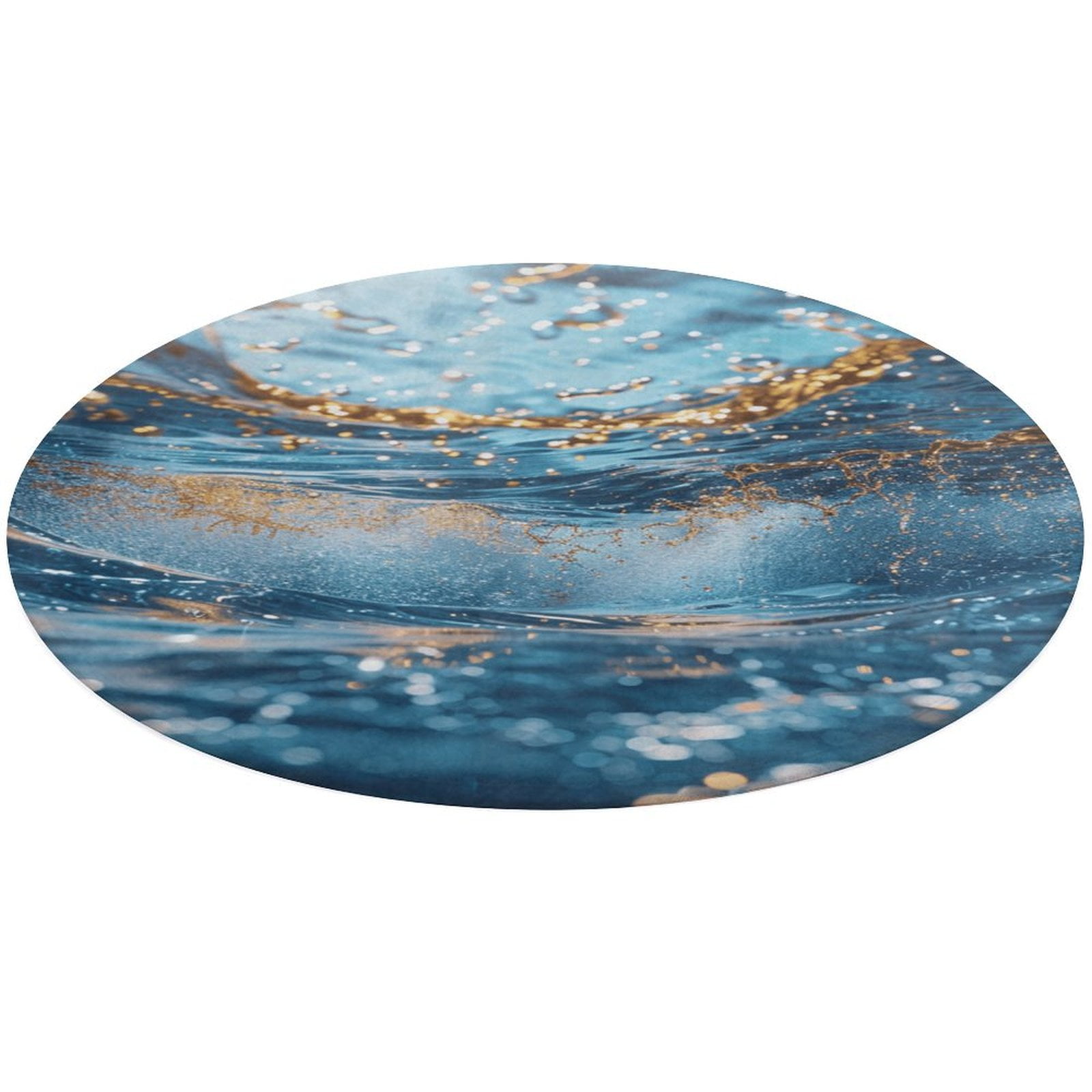Water Splash Ripple Round Rugs -Washable Non-Slip Small Round Area Rug ...