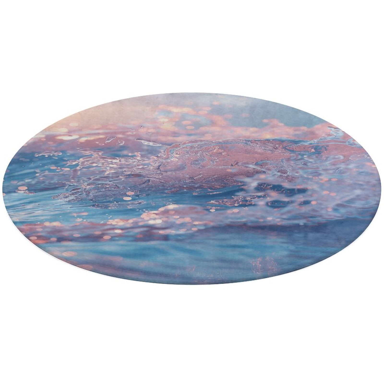 Water Splash Ripple Round Rugs -Washable Non-Slip Small Round Area Rug ...