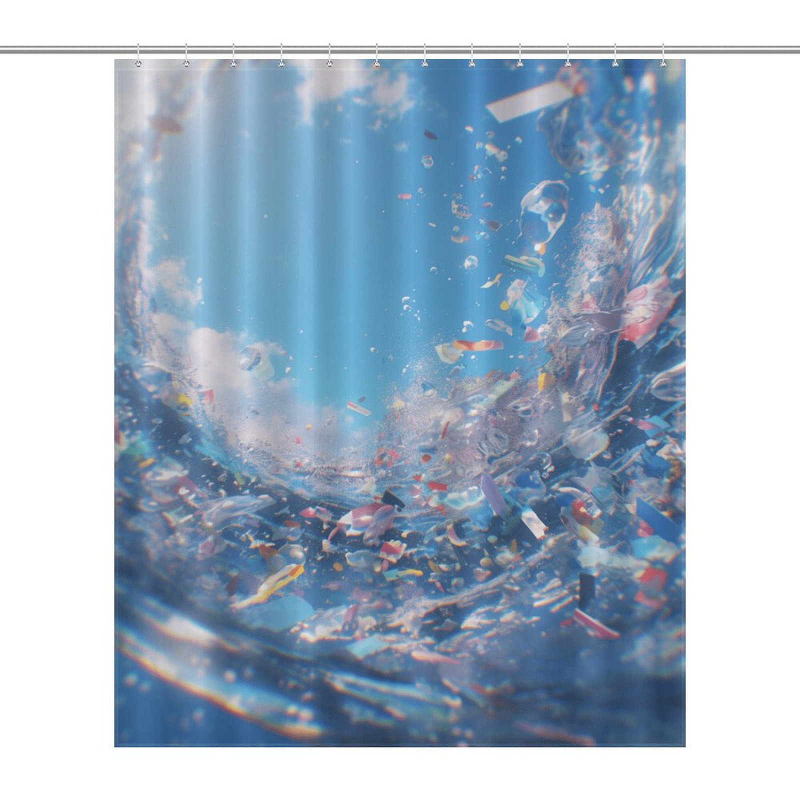 Water Splash Ripple Shower Curtain Cloth Fabric Bathroom Decor with ...