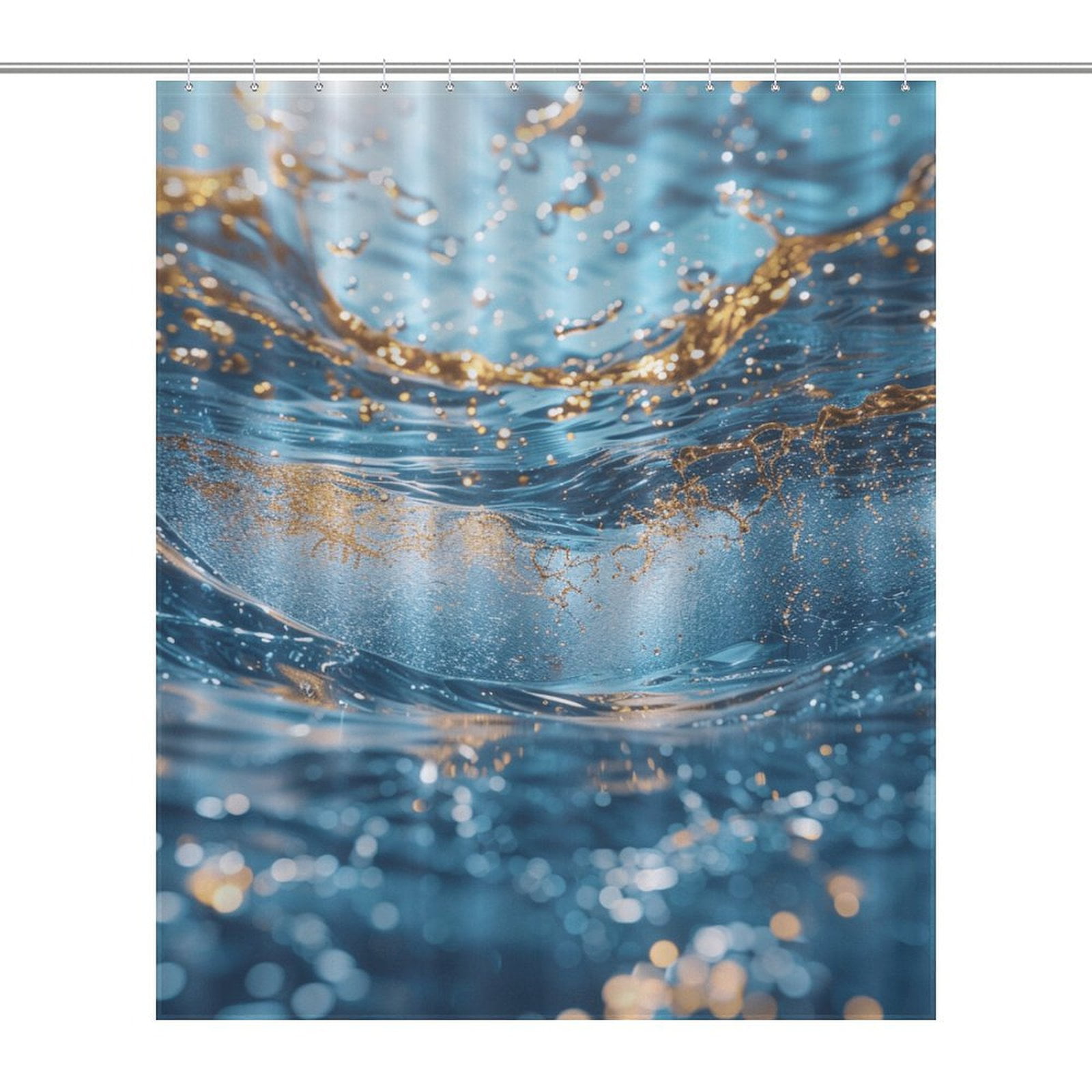 Water Splash Ripple Shower Curtain Fabric Bathroom Decor with Hooks ...
