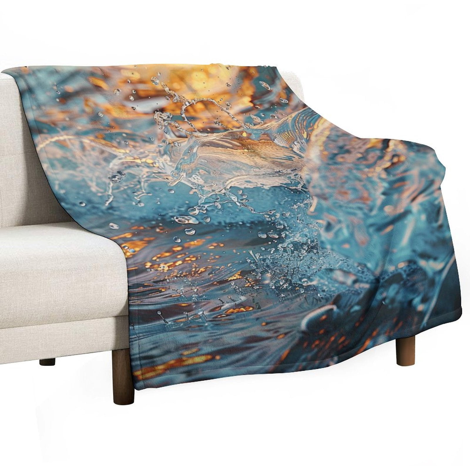 Water Splash Ripple Soft Print Blanket Throw Blankets Warm Cozy ...