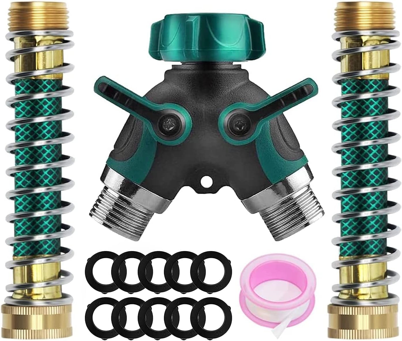 Water Splitter 2 Way Heavy Duty, 3/4" Garden Hose Splitter Y Way ...