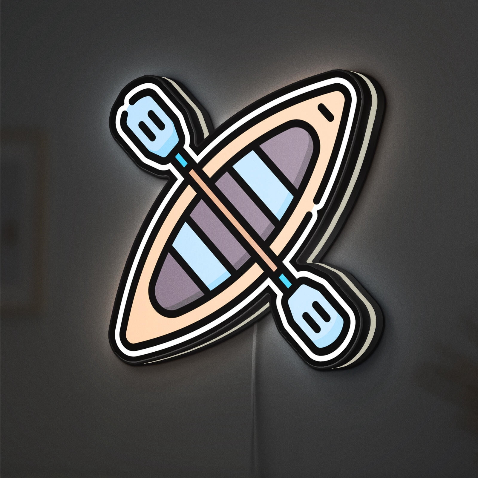 Water Sports 3D Novelty Light Box, 3D Canoe Scene Decor for Lake House ...