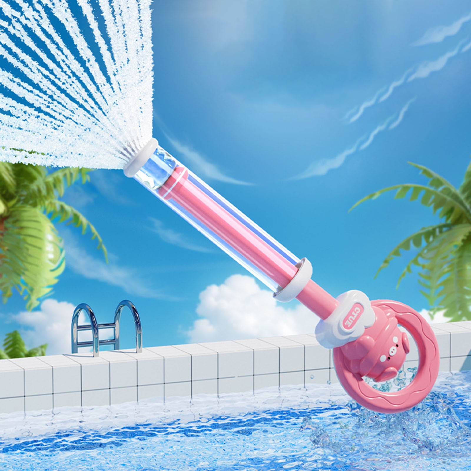Water Spray Gun Toy - High Pressure Firework Style Stream with Cute ...