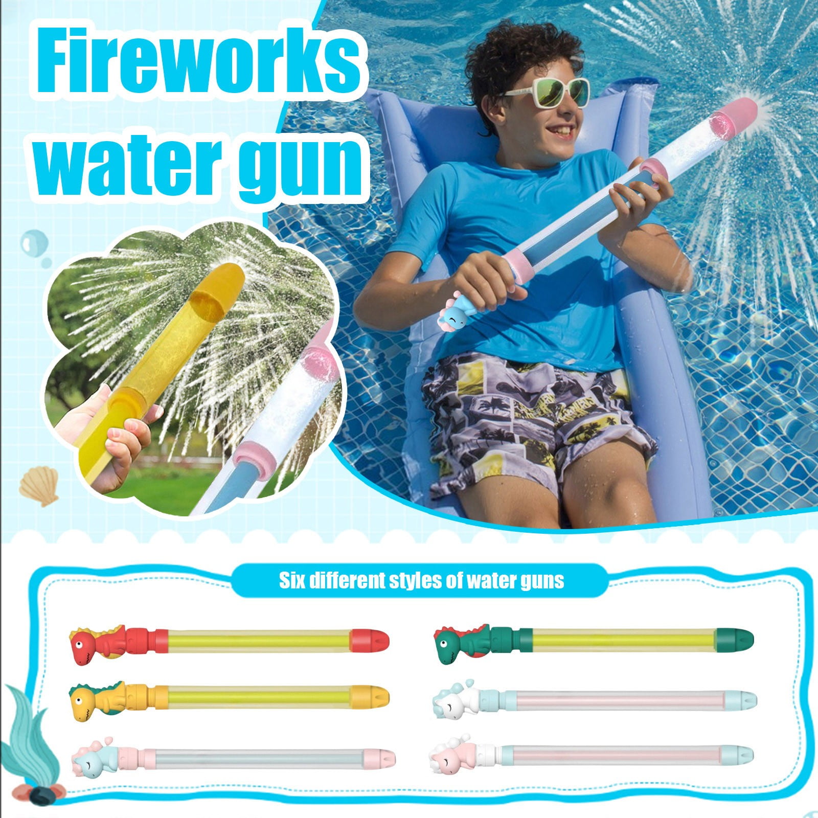 Water Spray Toy - High Pressure Pull-Out Firework Water Blaster Toys ...