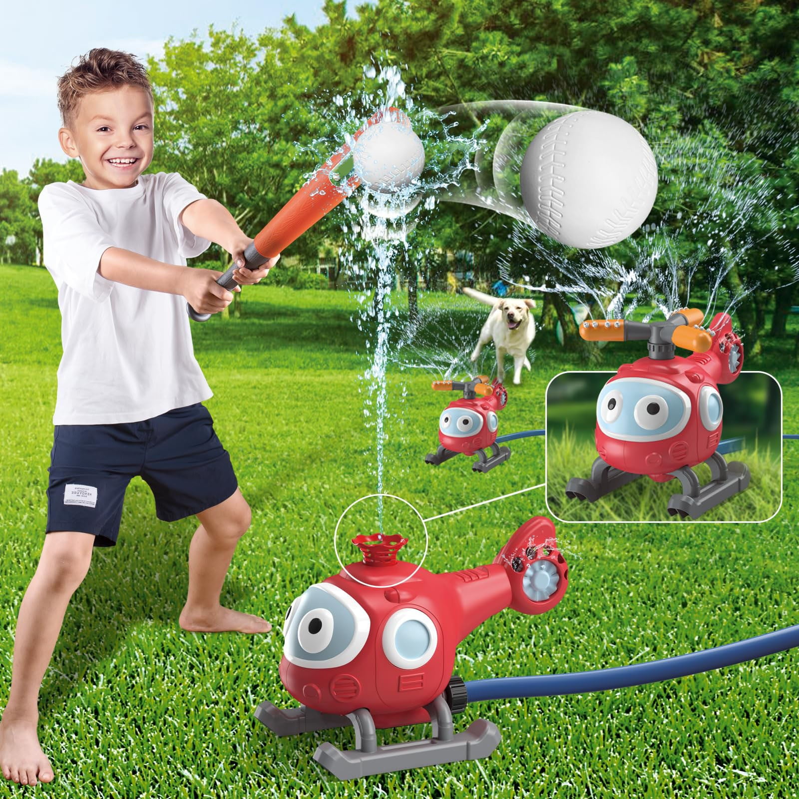 Water Sprinkler Baseball Toy For Kids Outdoor Play Summer Water Game ...