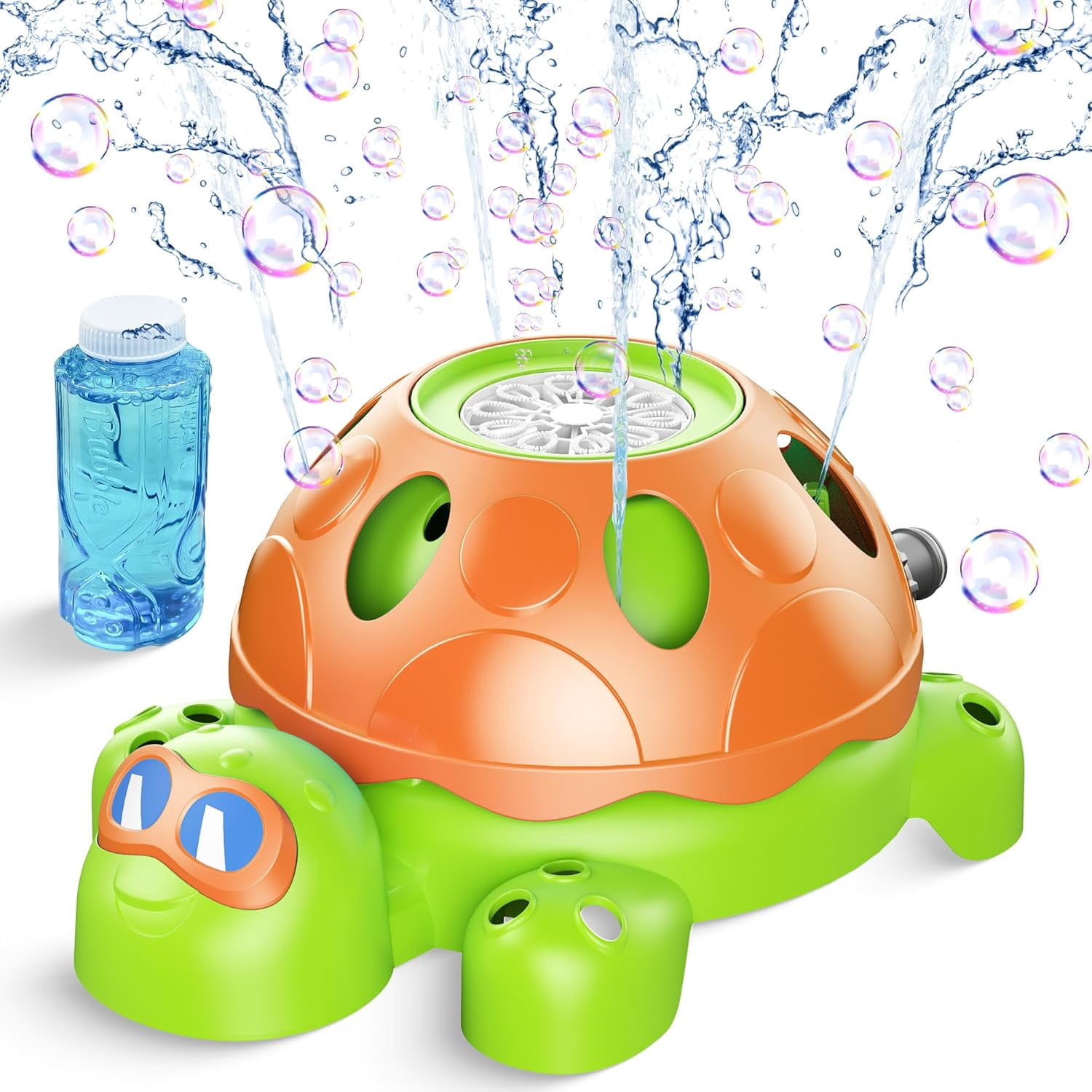 Water Sprinkler for Kids, 2-in-1 Sprinkler Toys with Bubble Machine ...