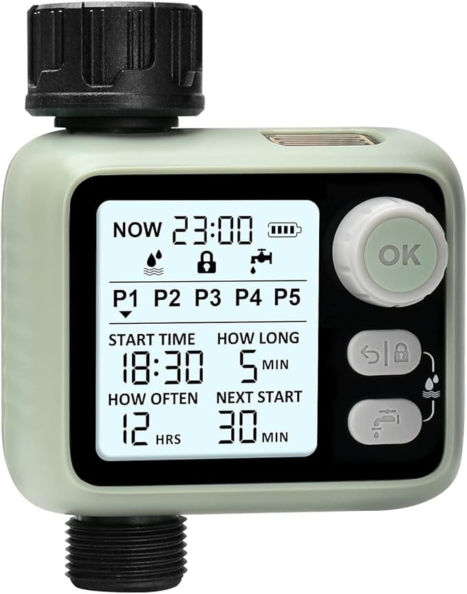 Water Sprinkler Timer with 5 Separate Watering Irrigation Programs for ...
