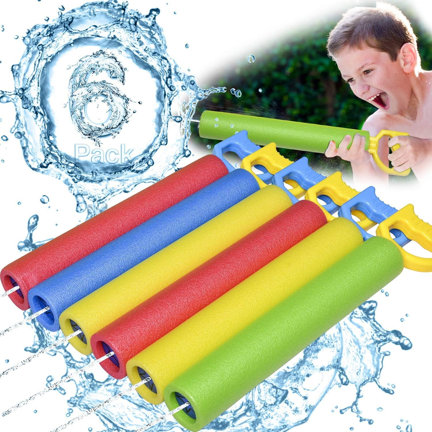Water Squirter for Kids-6 Pack 35ft Range Water Shooter Water Blaster ...