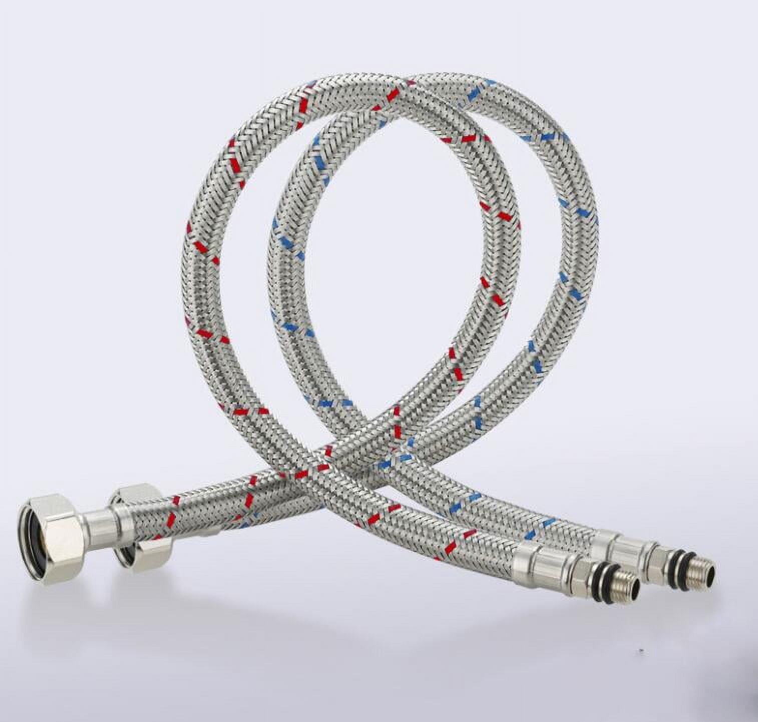 Water Supply Line Faucet Line Hose 2Pcs Stainless Steel Faucet ...