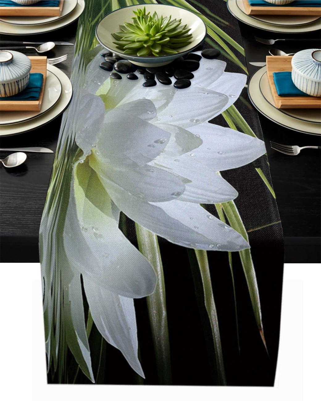 Water Surface Lotus Magic Table Runner ration Home r Dinner Table ...