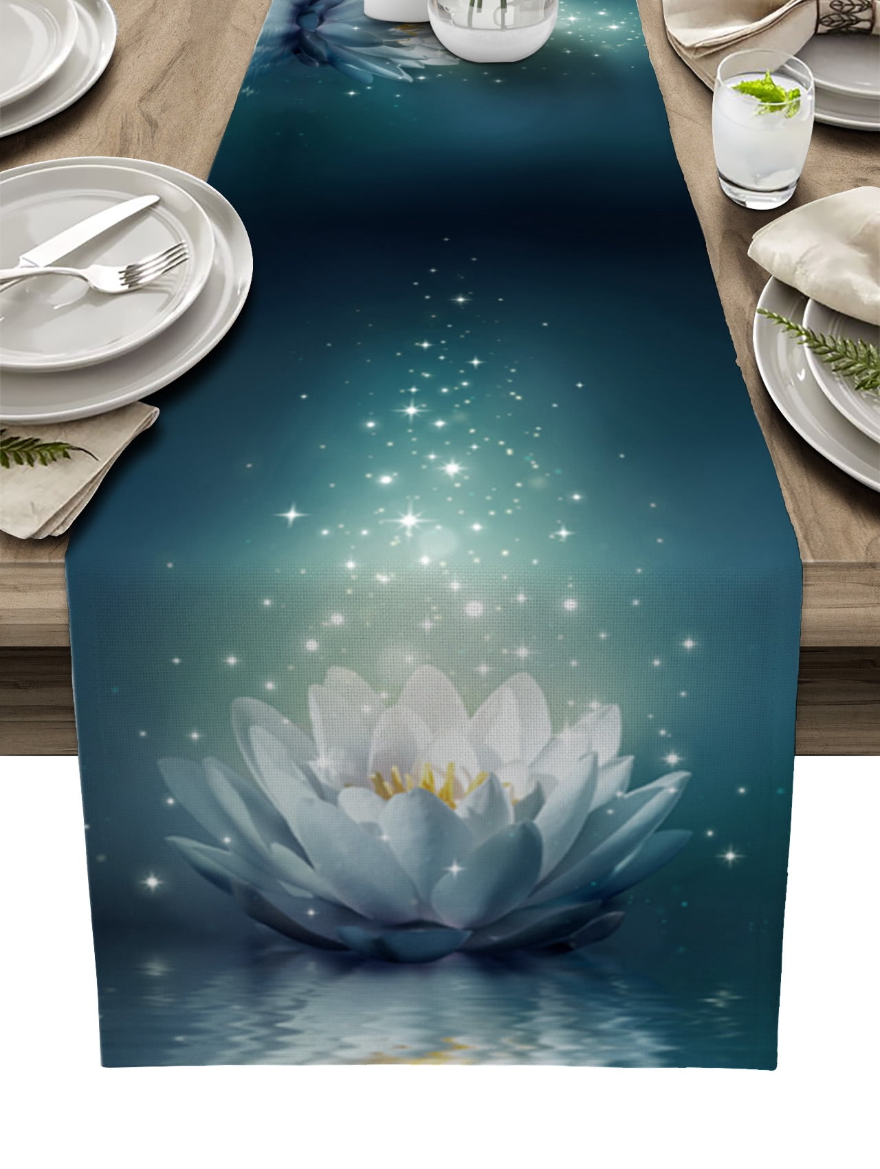 Water Surface Lotus Magic Table Runner ration Home r Dinner Table ...
