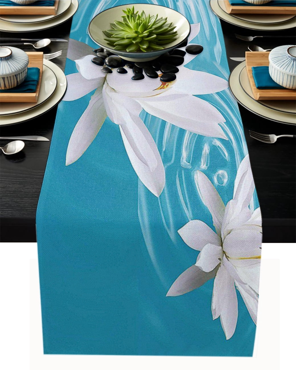 Water Surface Lotus Magic Table Runner ration Home r Dinner Table ...