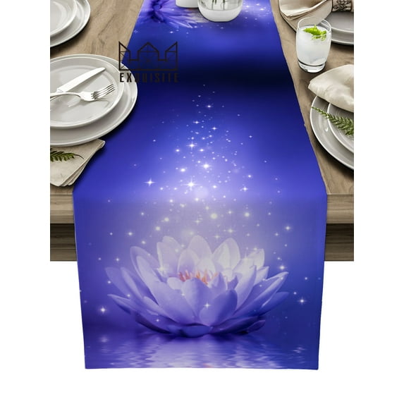 Water Surface Magic Lotus Purple Table Runner ration Home r Dinner ...