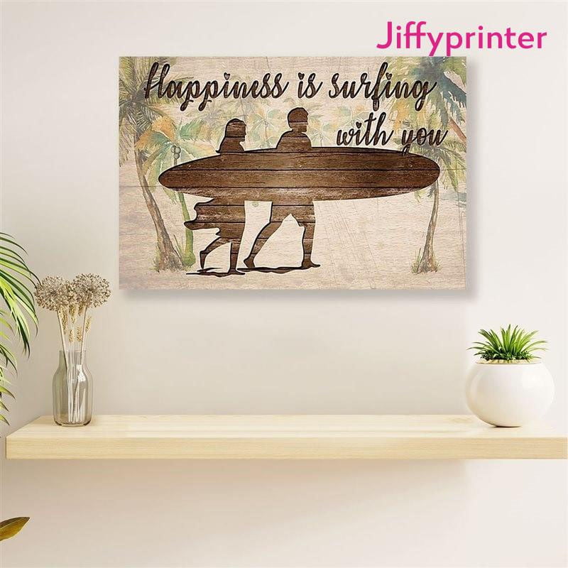 Water Surfing Couple Husband Wife Girl Boy Home Dcor Beach Surfer ...