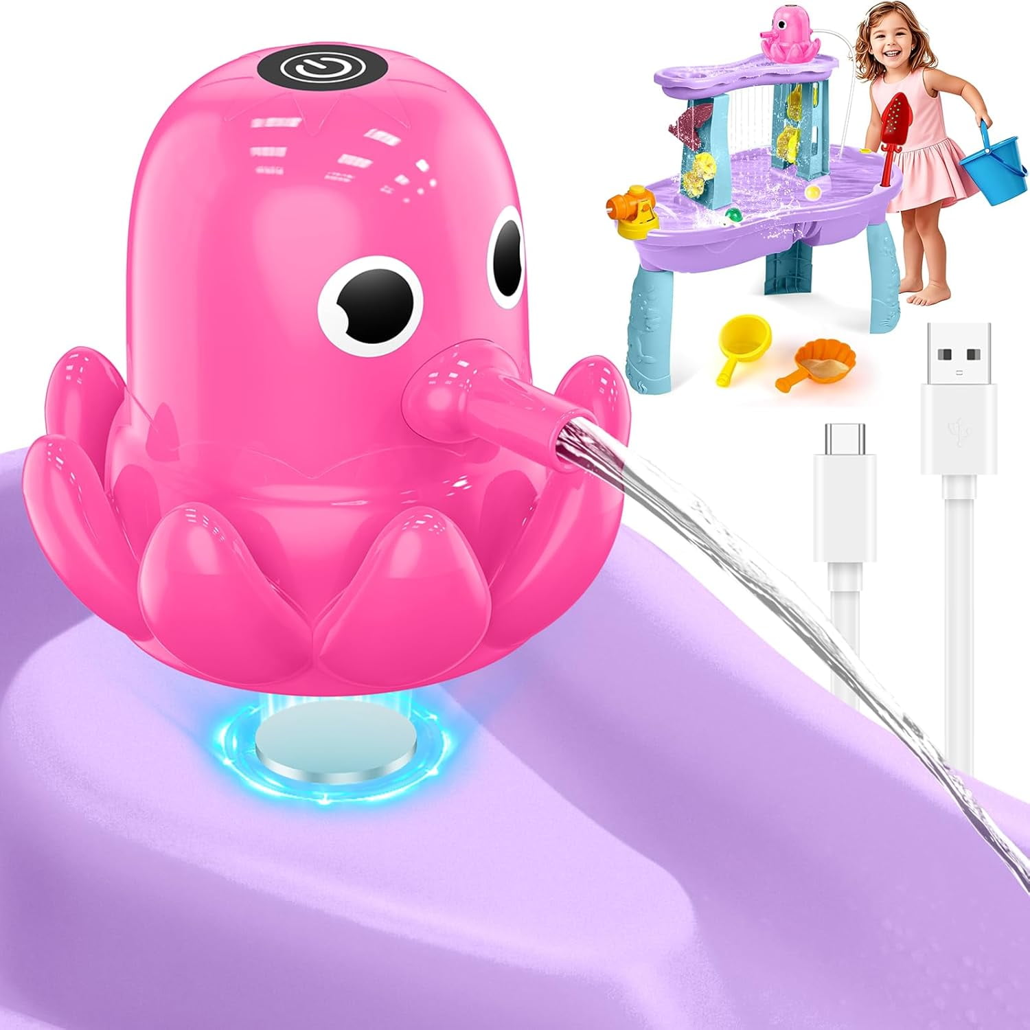 Water Table Pump Octopus, Cordless Rechargeable Pump for Water Tables ...