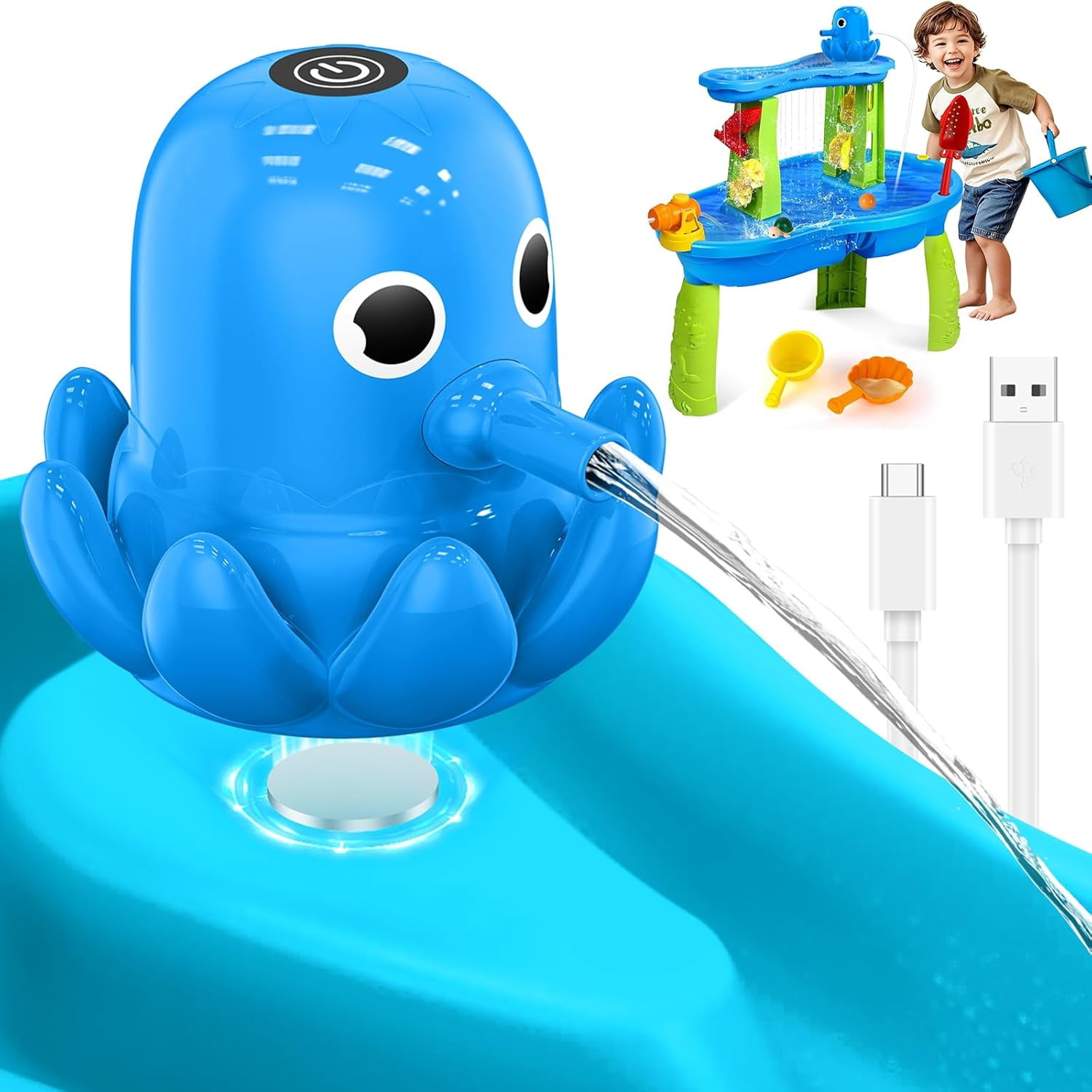 Water Table Pump Octopus, Cordless Rechargeable Pump for Water Tables ...
