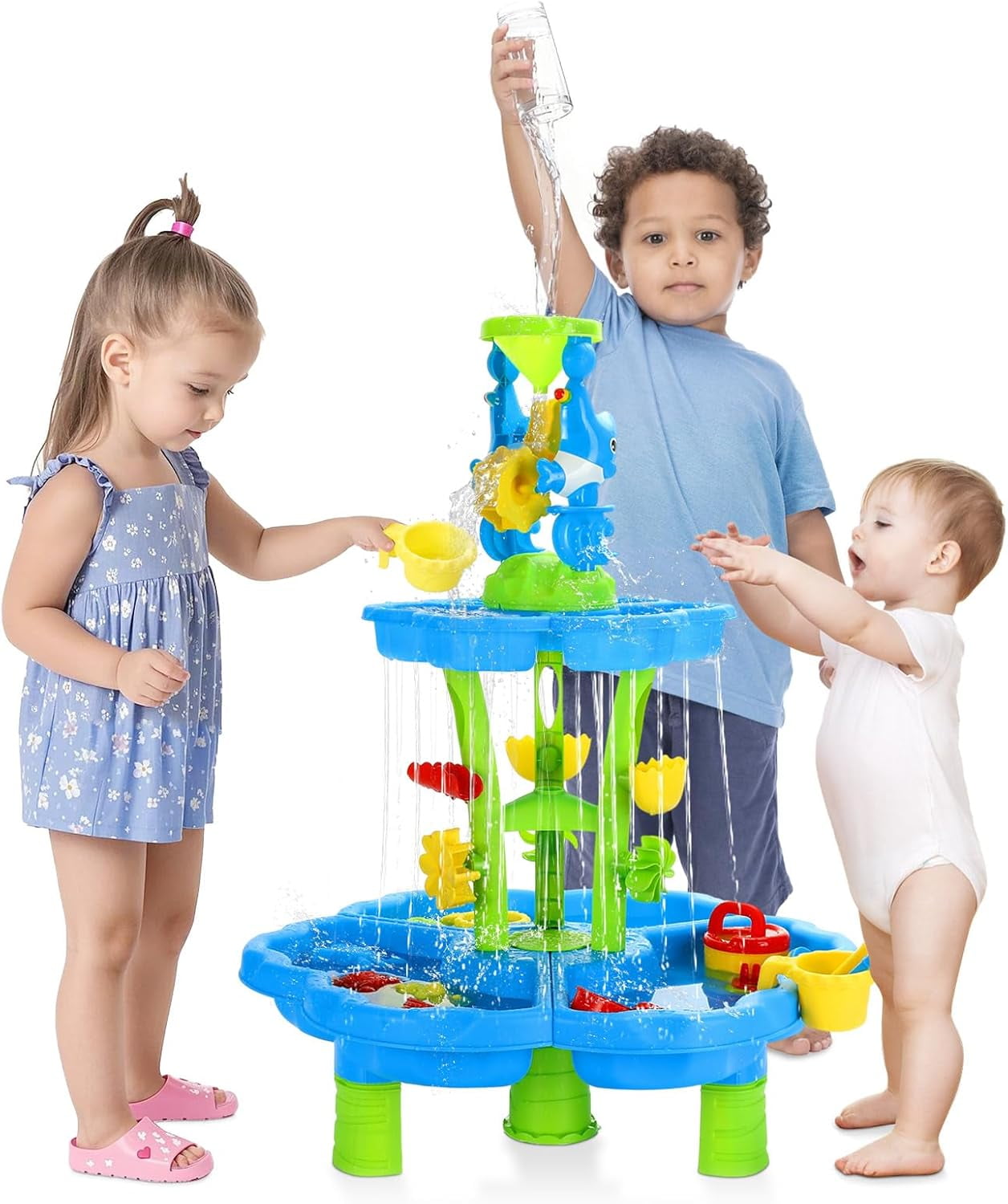 Water Table for Toddler 3+, 3-Tier Water Table for Kids Ages 4-8 for ...