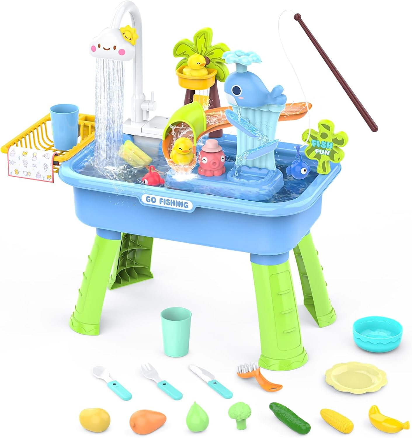 Water Table for Toddlers 1-3 with Electric Water Pump, Sand and Water ...