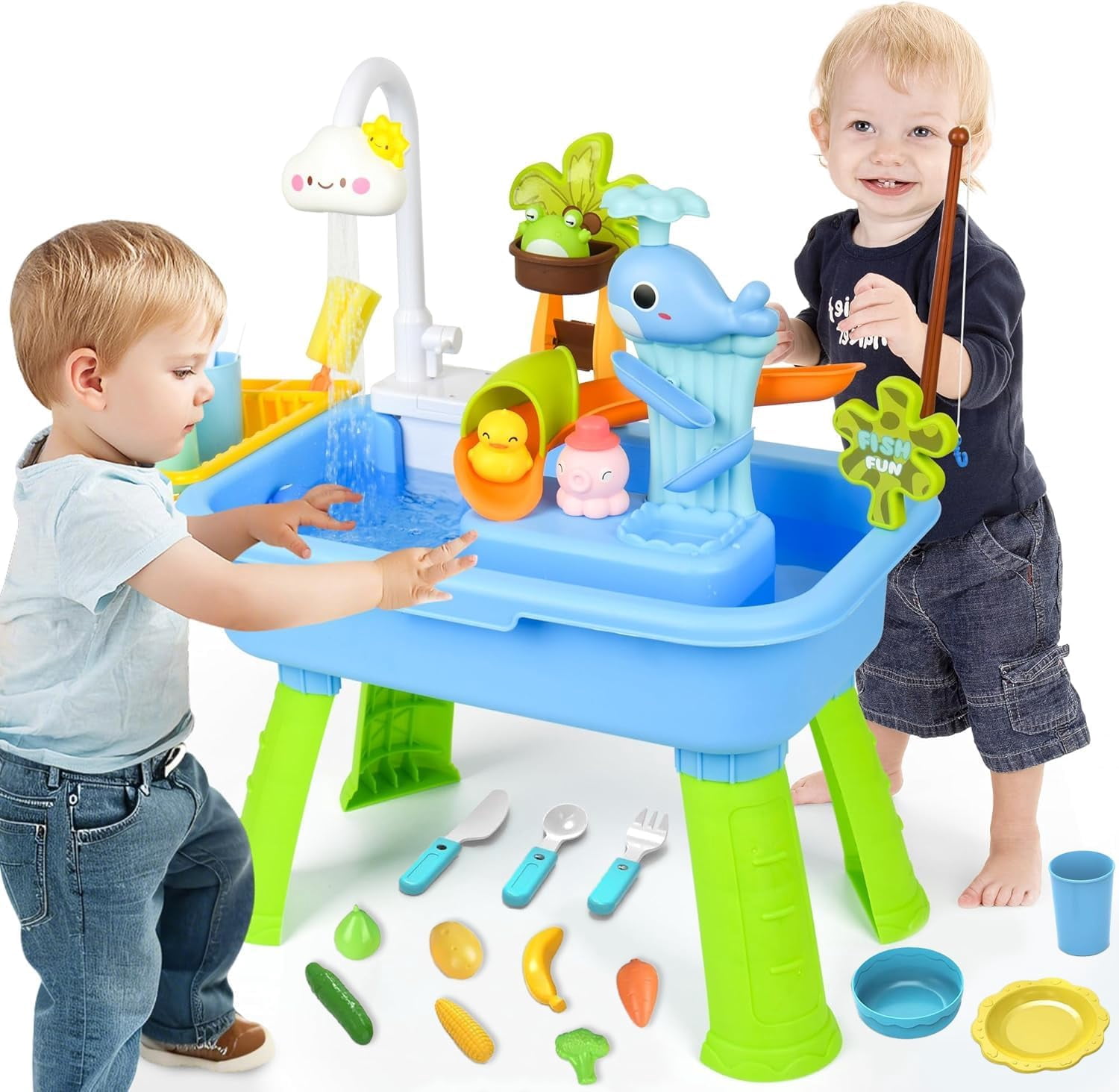 Water Table for Toddlers 1-3, Water Table for Kids Ages 4-8 with Pump ...