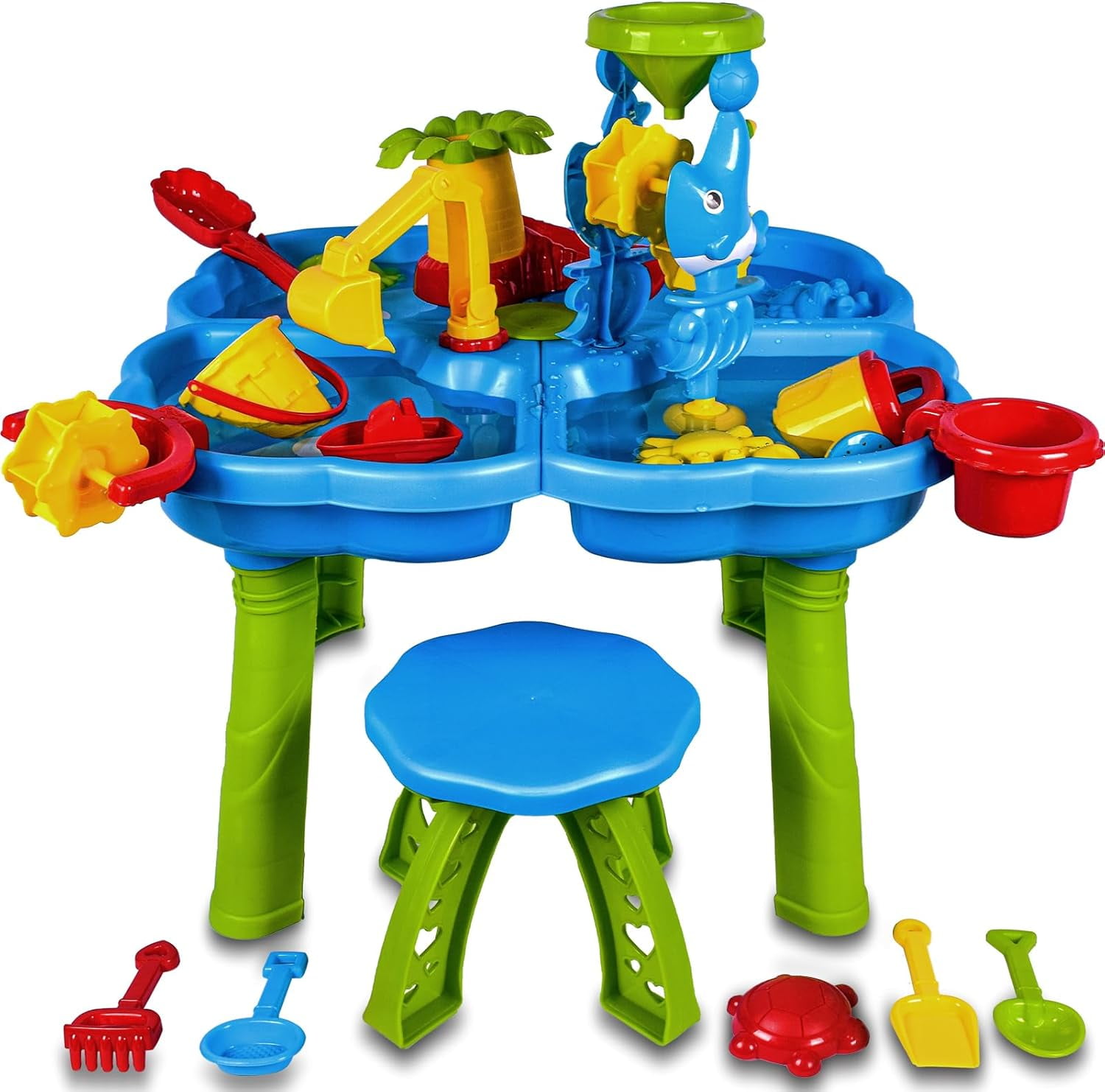 Water Table for Toddlers with Chair Rain Showers Splash Outdoor Water ...