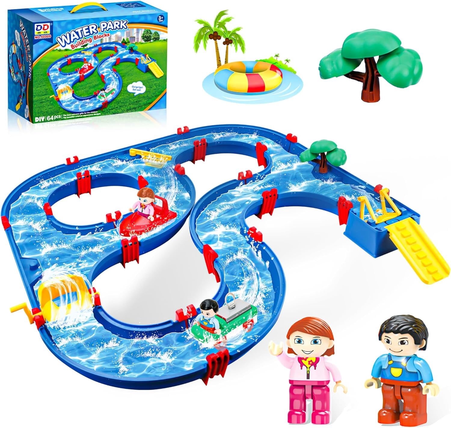 Water Table for Toddlers - Kids Water Track Playset 64PCS DIY Table ...