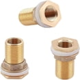 Water Tank Connector 4 Sets Brass Bulkhead Tank Fitting Golden ...