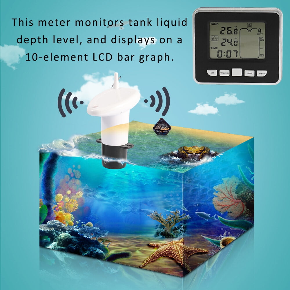 Water Tank Liquid Depth Level Meter Sensor with LCD Display - Walmart.com