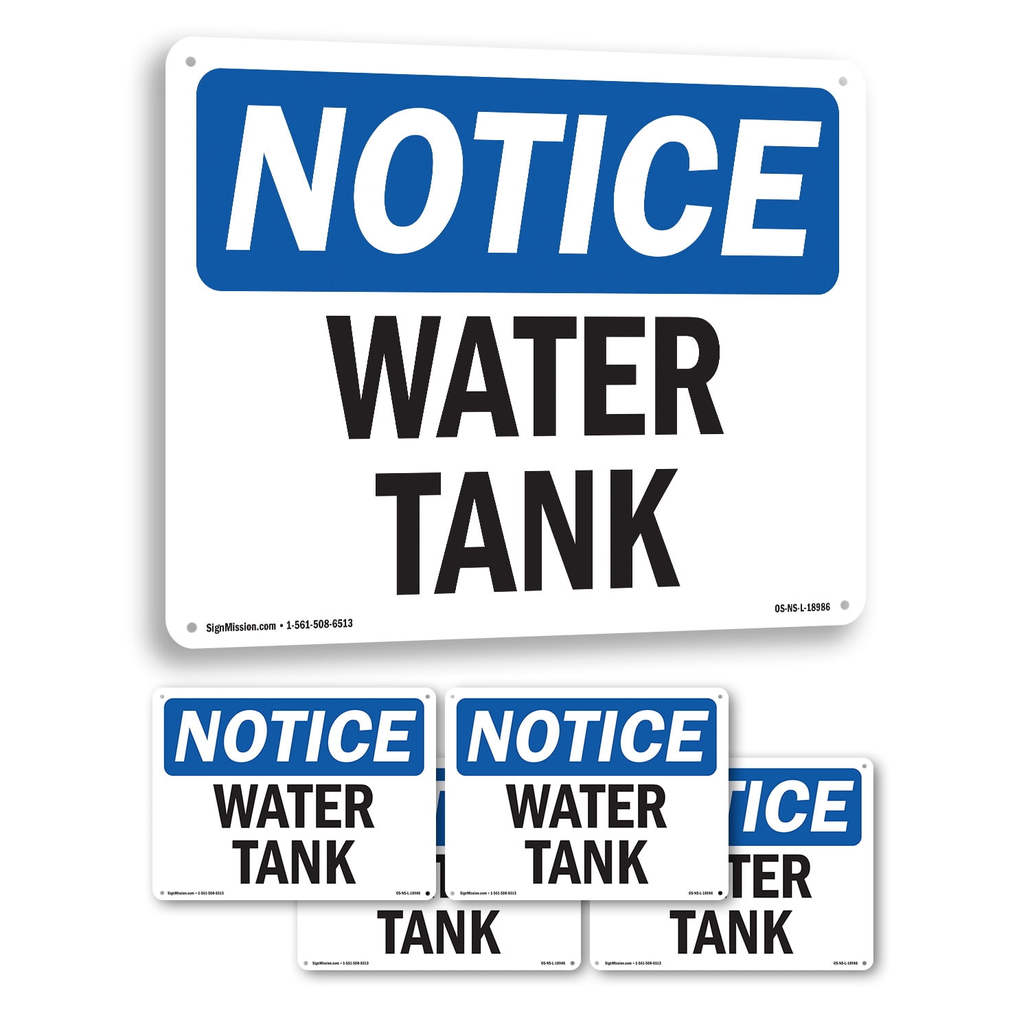 Water Tank OSHA Notice Rigid Plastic Sign 24 Inch x 18 Inch - 5 Pack ...