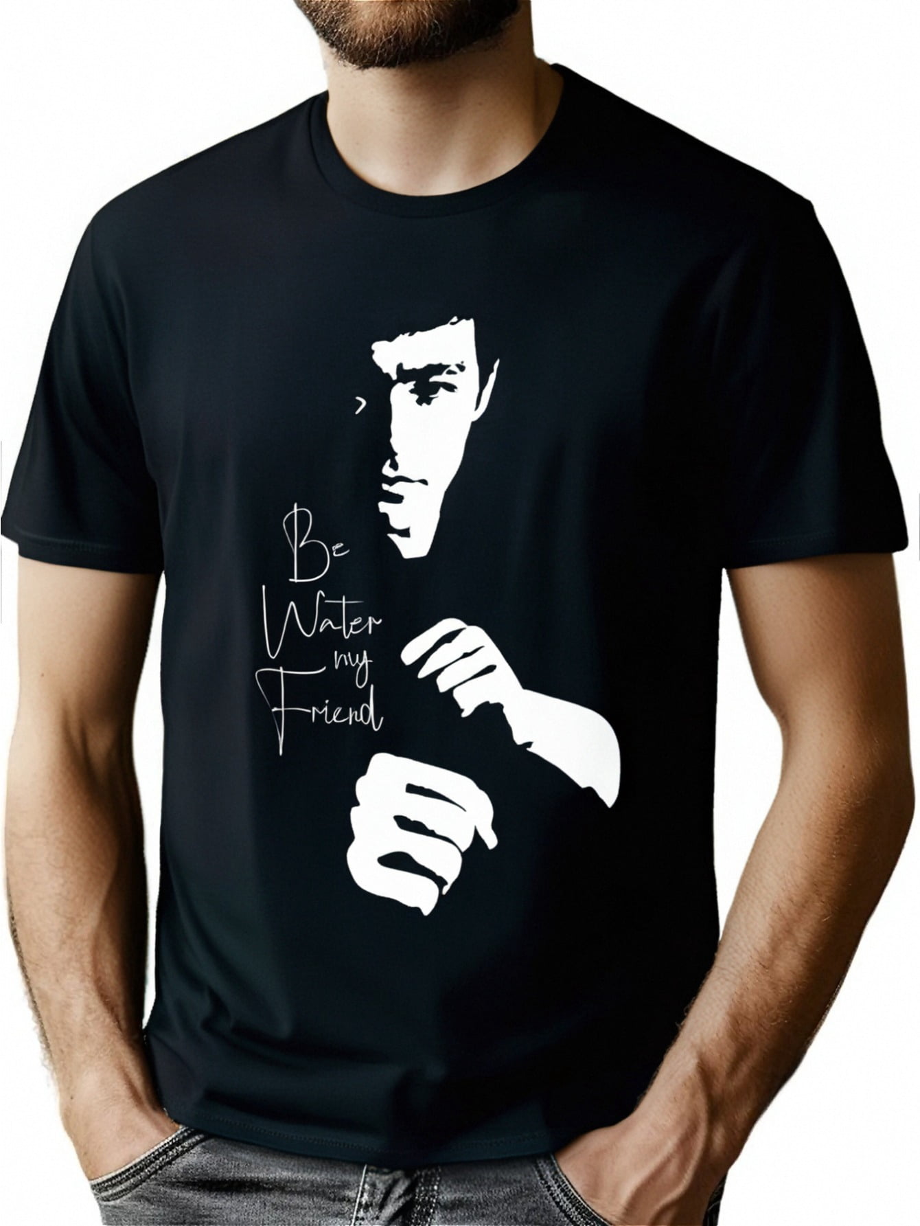 Water is Tao - Martial arts legend tribute graphic men's T-shirtFather ...