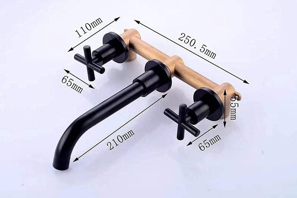 -Water Taps,Faucets,3 Holes Double Handle Brass Faucet Bathroom Hot and ...