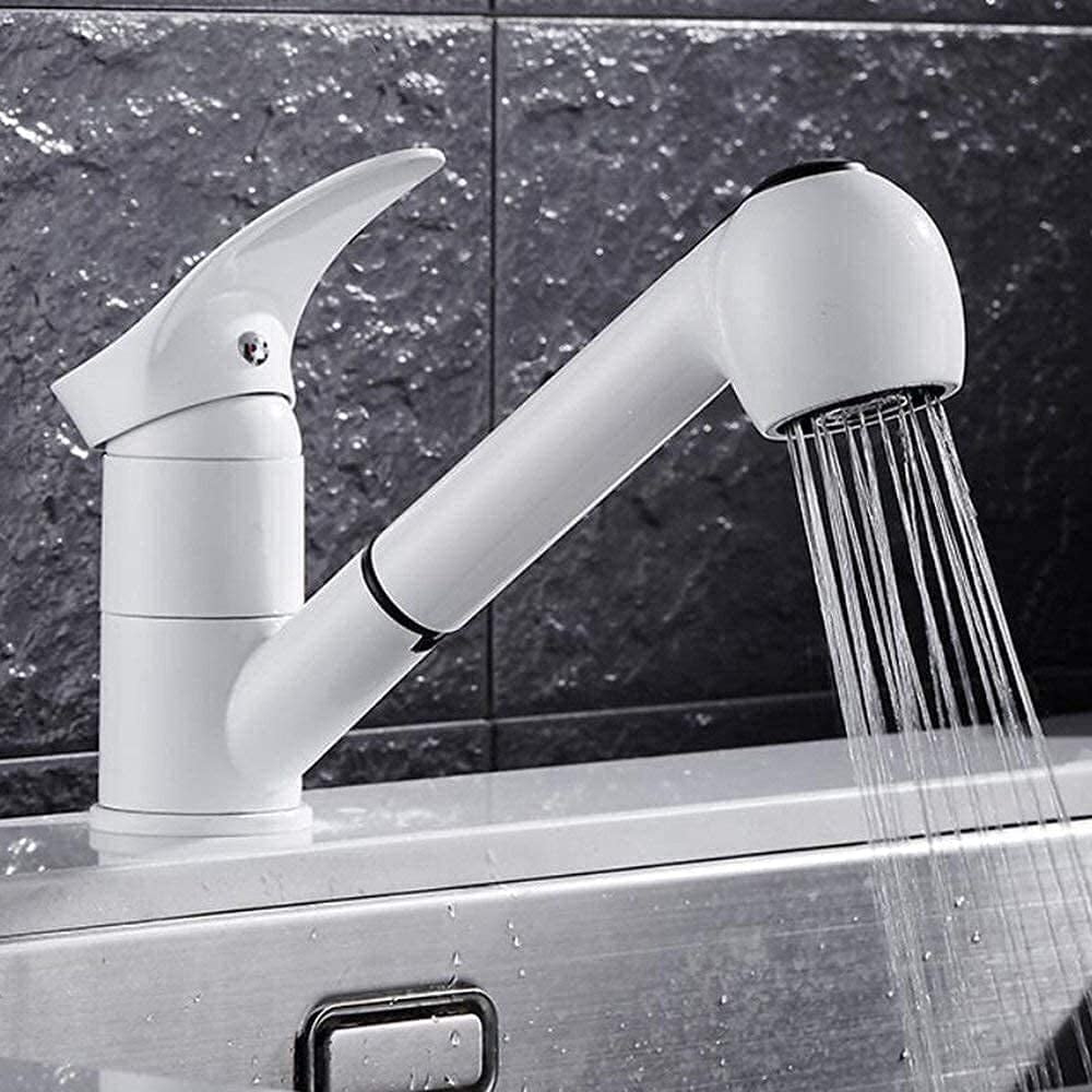 -Water Taps,Faucets,360 Degree Swivel Spout in Brass White Taps with ...