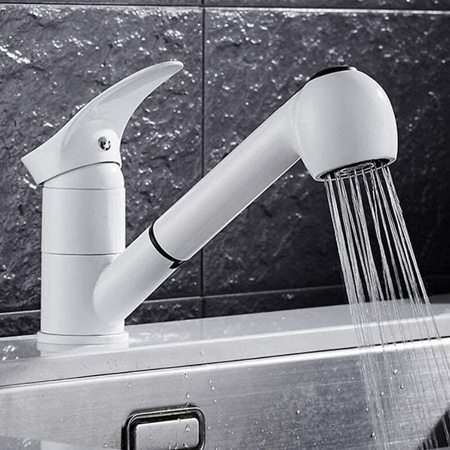 -Water Taps,Faucets,360 Degree Swivel Spout in Brass White Taps with ...