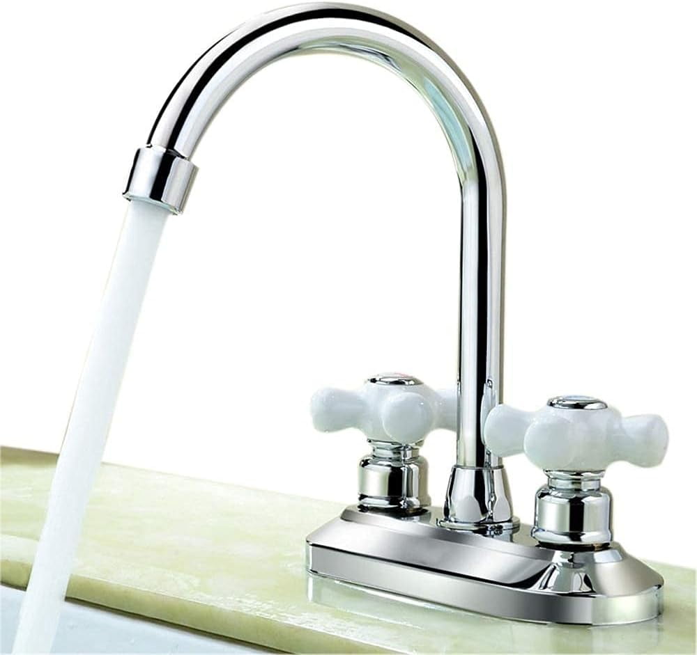 -Water Taps,Faucets,Handle Bathroom Double Hole Basin Taps Double ...