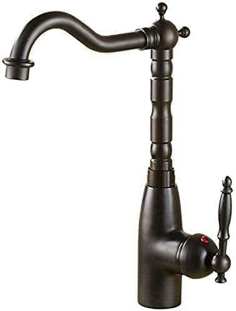 -Water Taps,Faucetsque Black Kitchen Taps Single Lever Sink Mixer Tap ...