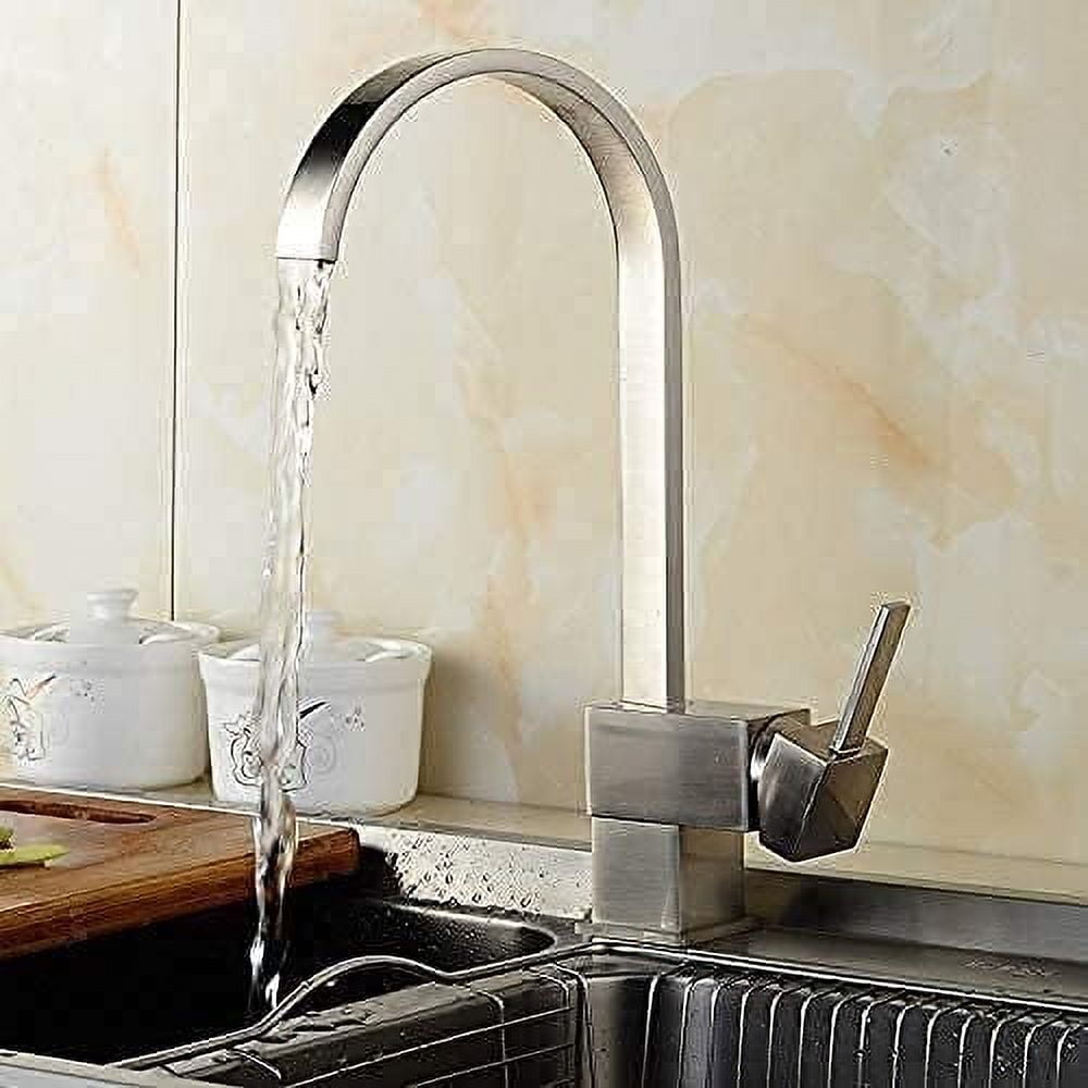 -Water Taps,Faucetsrushed Nickel Kitchen Tap Sink Mixer Tap 360 ...