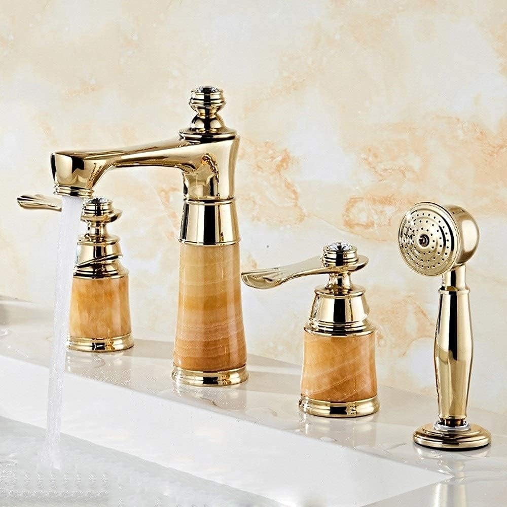 -Water Taps,Faucetssapphire Three-Piece Faucet Hot and Cold Wash Basin Copper Taps with Shower ...