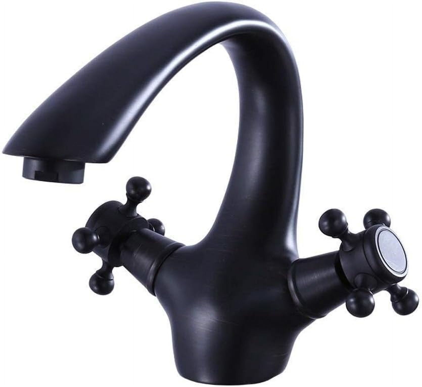 -Water Taps,Home Double Handle Brass Black Spray Mixer Tap Hot and Cold ...