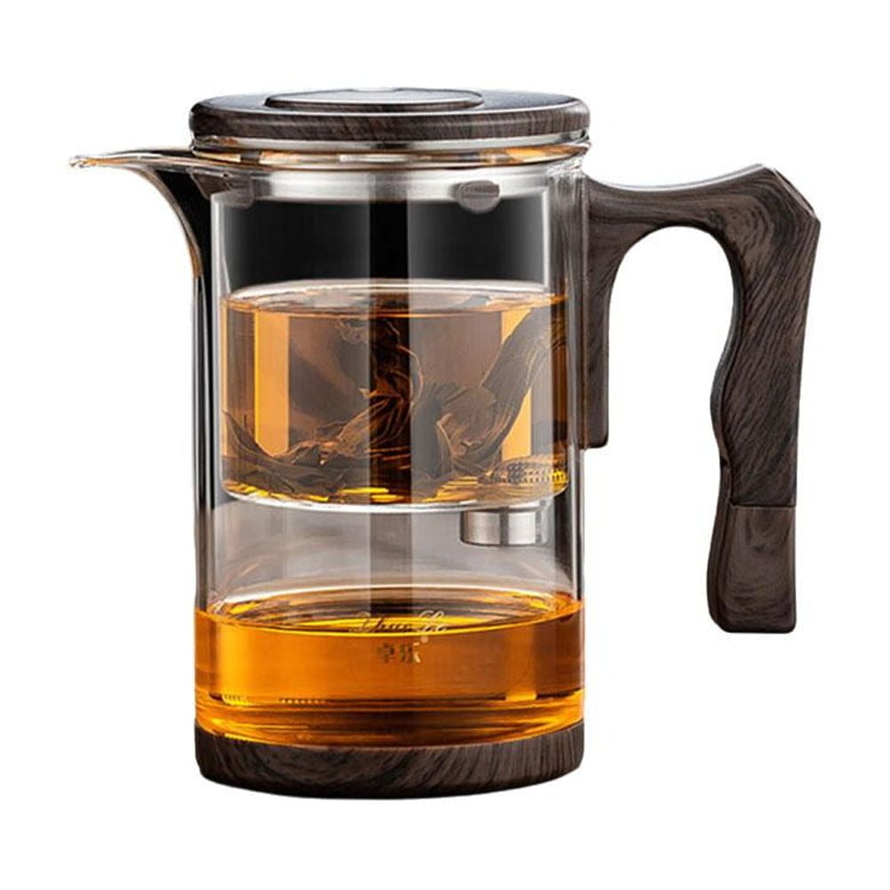 Water Tea Separation Magnetic Glass Tea Pot Separation Filtration Wood ...
