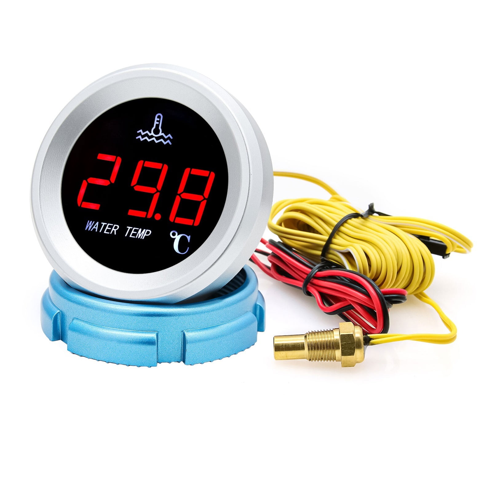 Water Temperature Gauge With Warning Alarm 0-120 Water Temp Meter + 1 ...