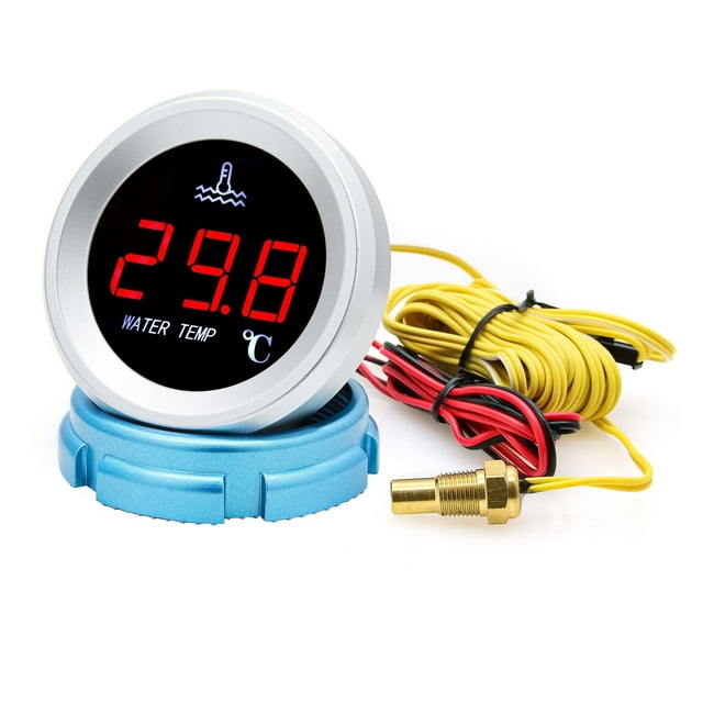 Water Temperature Gauge With Warning Alarm 0-120 Water Temp Meter + 1 ...