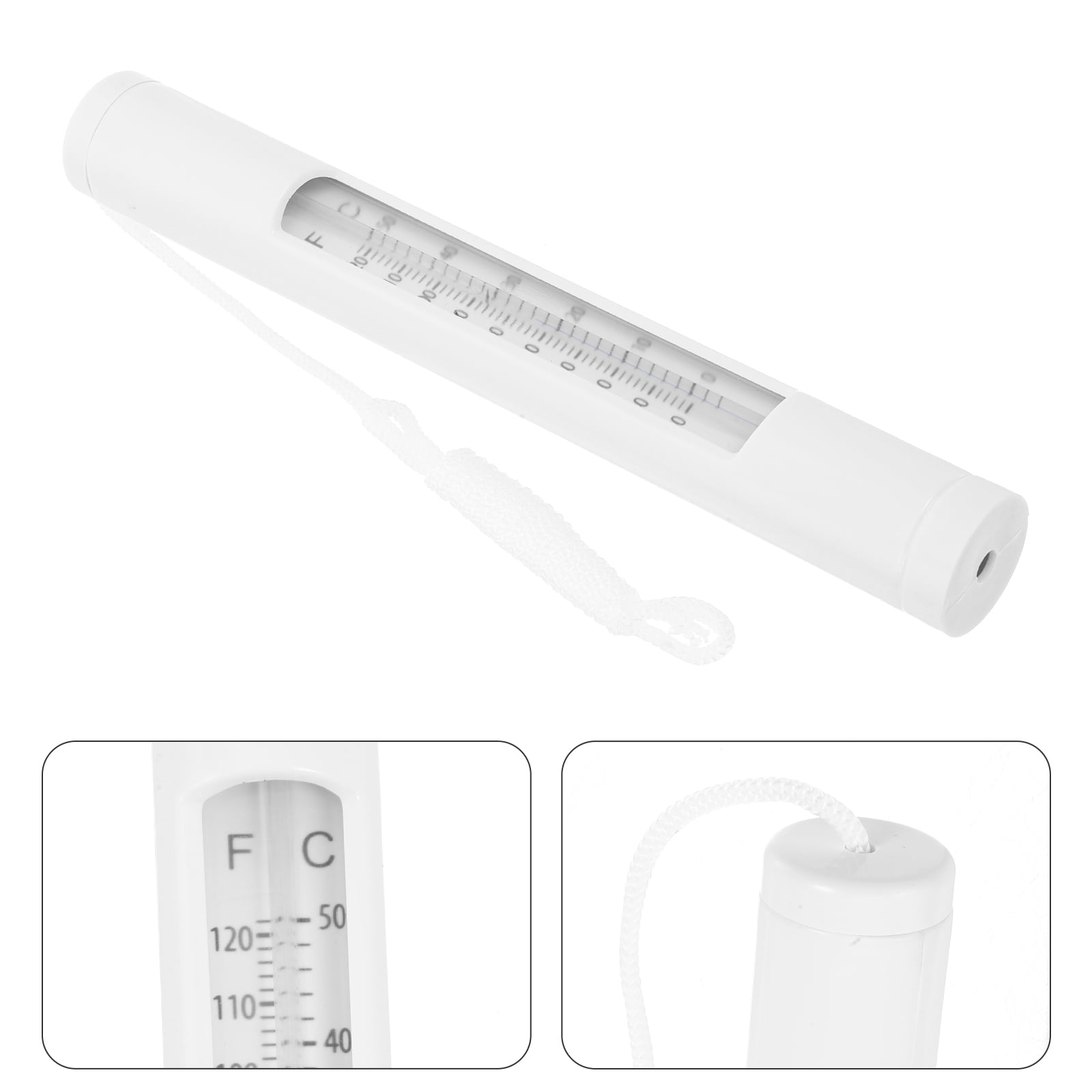 UEETEK Pool Temperature Thermometer Waterproof Thermometer White PVC ...