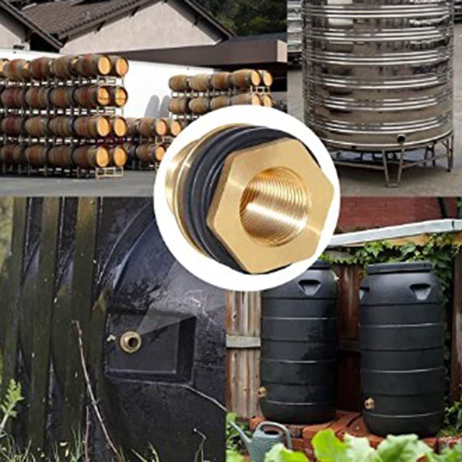 Water Through 3/4 Inch Tank Guide Brass Rain Screw Connection - Walmart.com