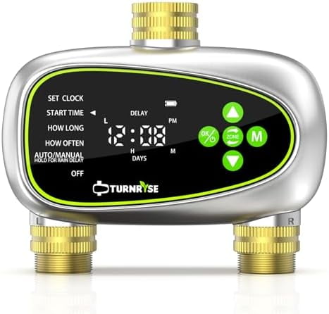 Water Timer for Garden Hose - 2 Zone Sprinkler Controller with Soil ...