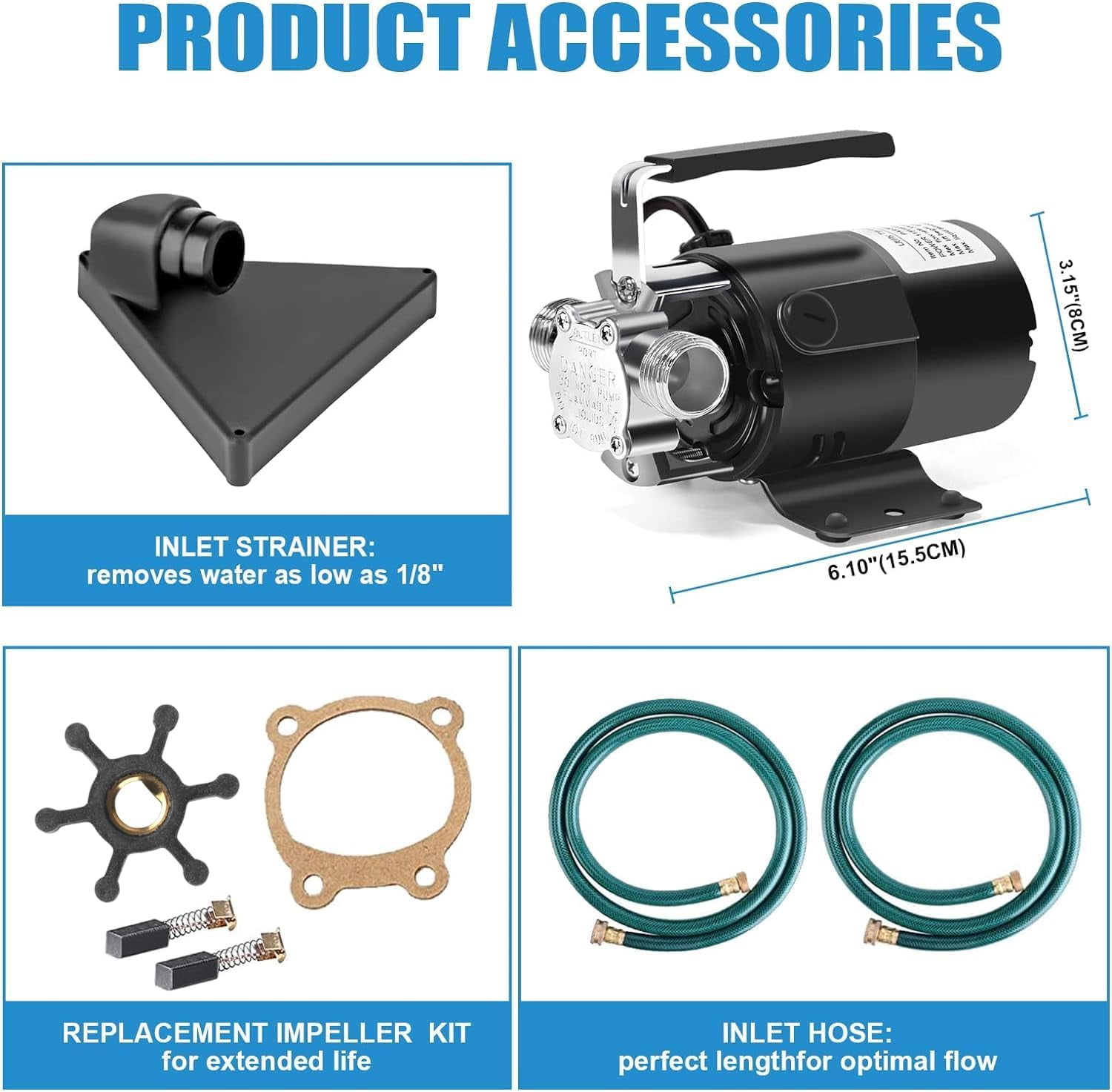 Water Transfer Pump, 115V 1/10HP Electric Utility Pump with On/Off ...