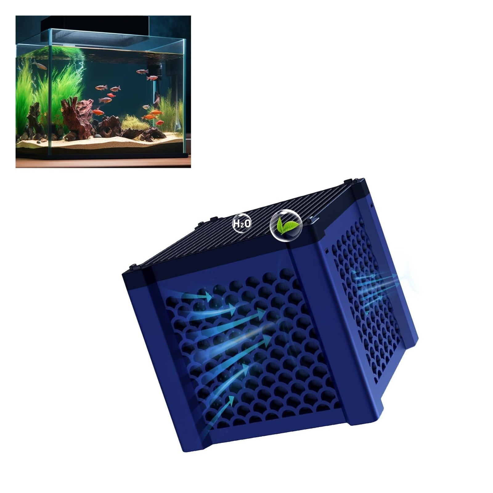 Water Trough Filter 2.0, Eco-Aquarium Purifier Cube(Blue) - Walmart.com