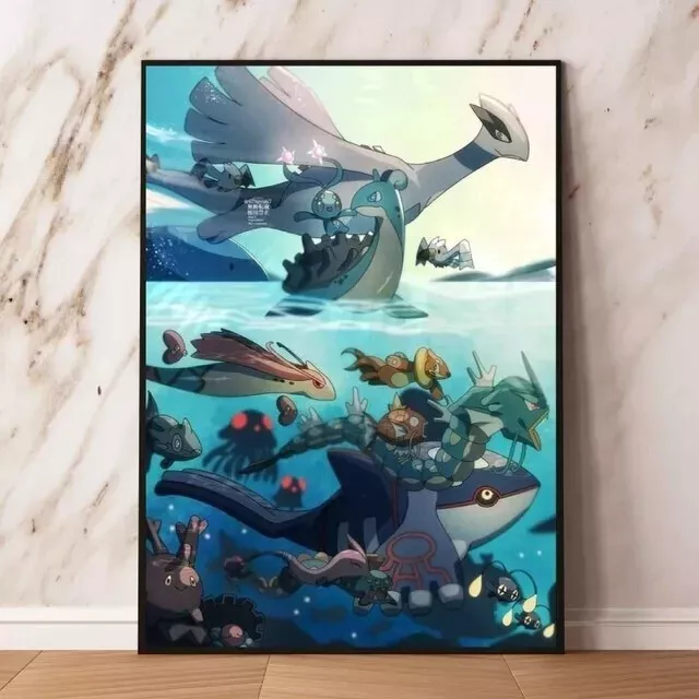 Water Type Pokemon Art Poster Anime Wall Art Home Decor NO FRAMED ...